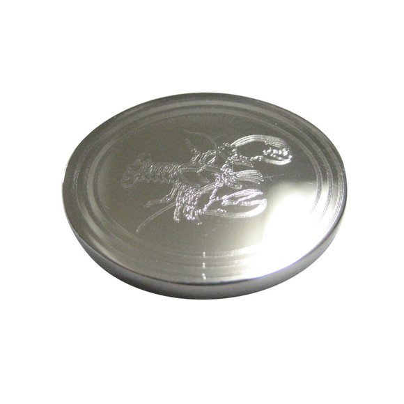 Kiola Designs | Other | Silver Toned Oval Etched Lobster Magnet | Poshmark